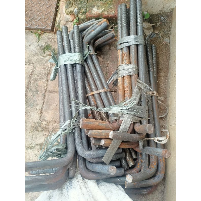 Jual besi angkur hitam 3/4 x 50mm (19mm x 50cm )per batang (include 2 ...