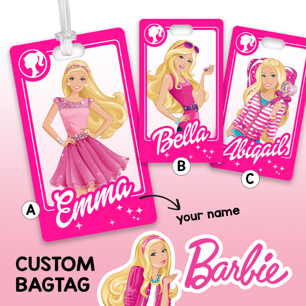 Jual Bagtag Barbie Custom Nama Gantungan Tas Koper Luggage Tag Anak ...