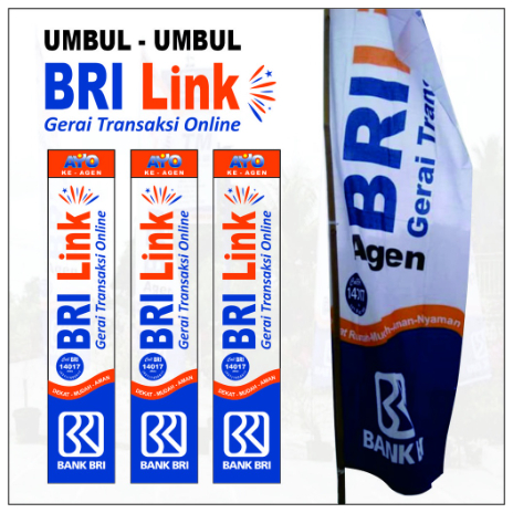 Jual READY STOK Umbul-umbul Agen BRI LINK Spanduk Kain Digital Print ...