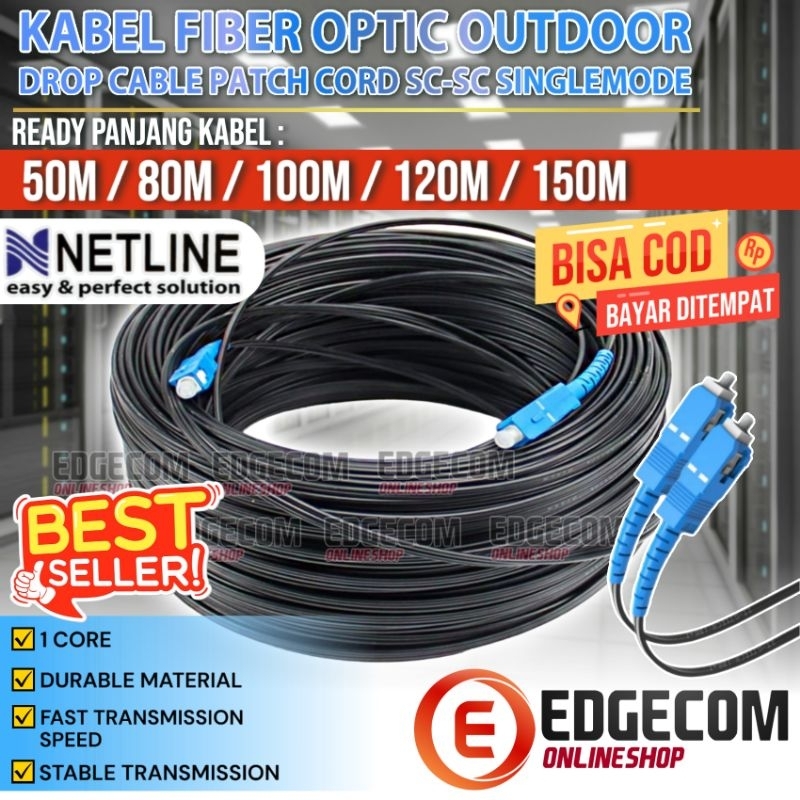 Jual Kabel FO Fiber Optic SC-SC Single Core 100 Meter NETLINE | Shopee ...