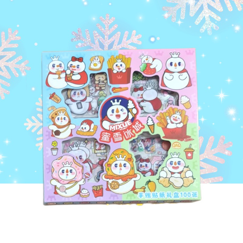 Jual Stiker Mixue Snow King isi 100 Lembar/Sticker Box Mixue Ready ...