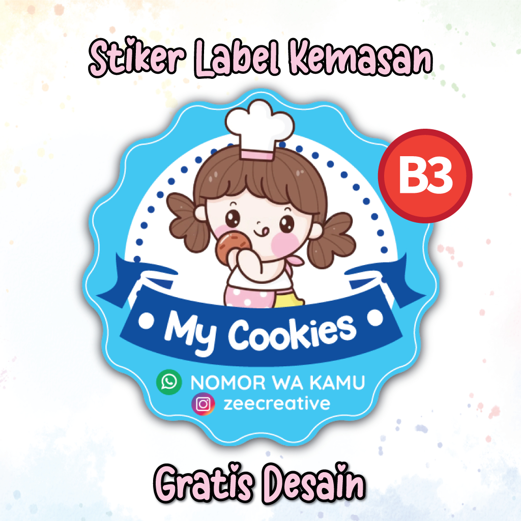 Jual Stiker Label Makanan Custom Logo Gratis Desain | Shopee Indonesia
