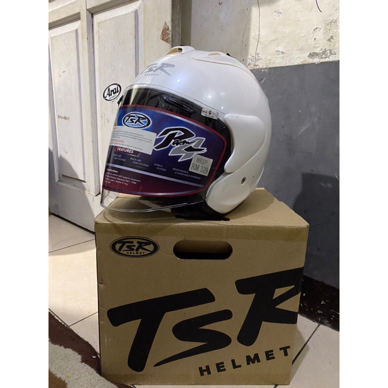 Jual Helm TSR Ram 4 White Glass | Shopee Indonesia