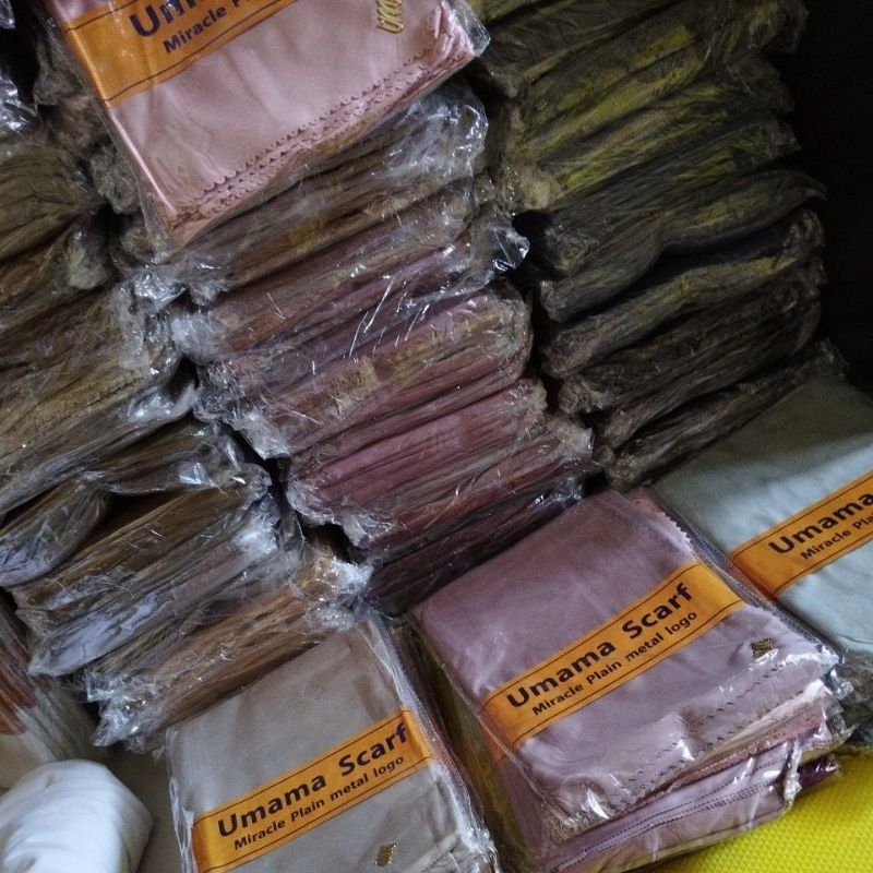 Jual Paket usaha Voal Miracle Plain Metal Logo|Umama Scarf|isi 5pcs ...