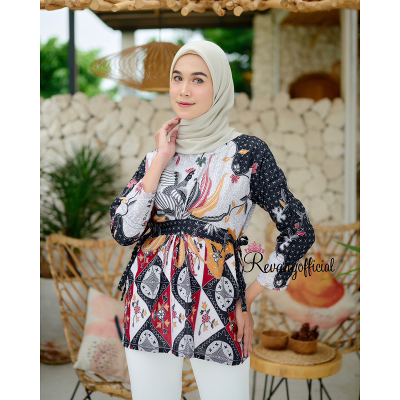 Jual Revany ID - Alisa Blouse Hitam Series Atasan Batik Kerja Wanita ...