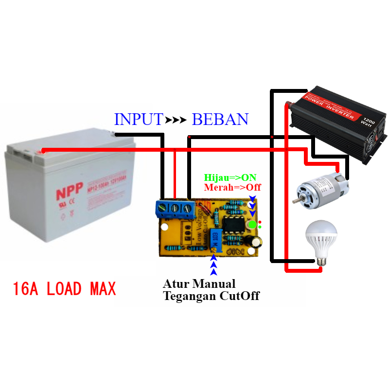 Jual [Low Voltage Disconnect Module] Modul Pengaman Tegangan Aki atau ...