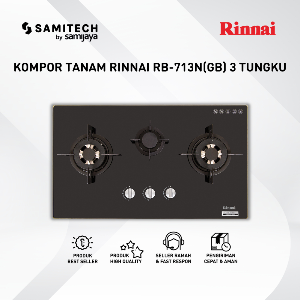 Jual KOMPOR TANAM RINNAI 3 TUNGKU RB-713NGB / RB 713N GB | Shopee Indonesia