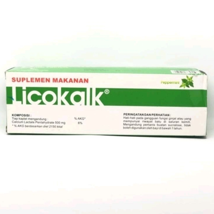 Jual LICOKALK - Calcium Lactate 500mg (100's /Dus) | Shopee Indonesia