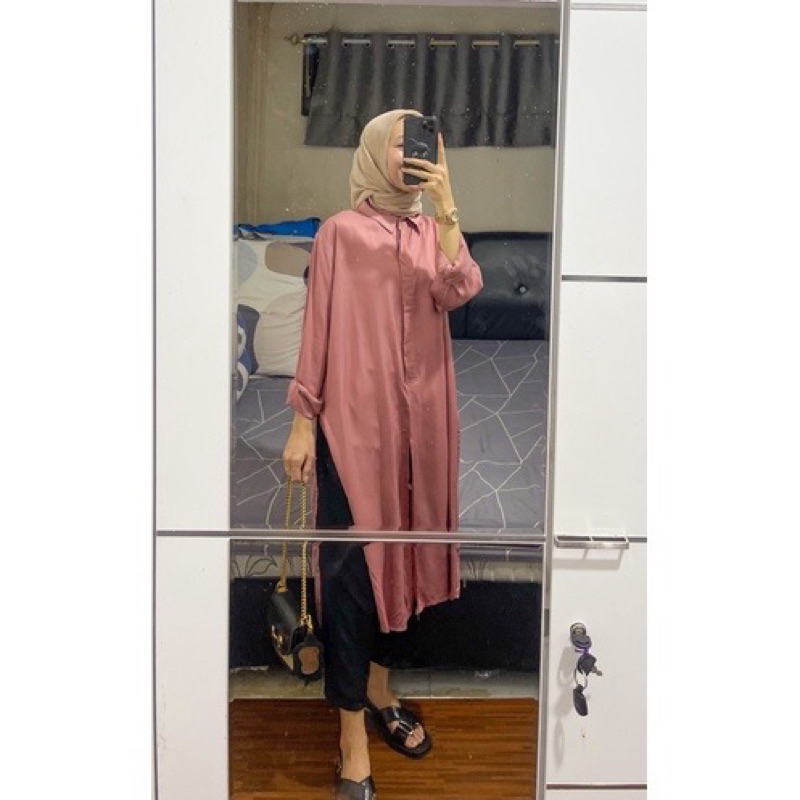 Jual Marsya Tunik Rayon Polos Rayon Twill Kemeja Tunik Polos LD 115 by ...