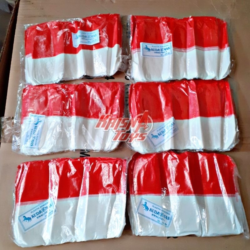 Jual BENDERA MERAH PUTIH PLASTIK ISI 100 Lembar/BENANG KASUR MURAH ...