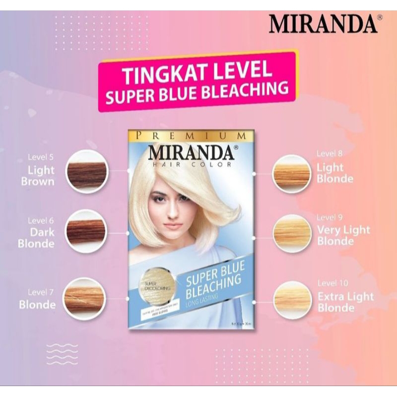 Jual MIRANDA HAIR COLOR PASTEL SERIES SUPER BLUE BLEACHING | Shopee ...