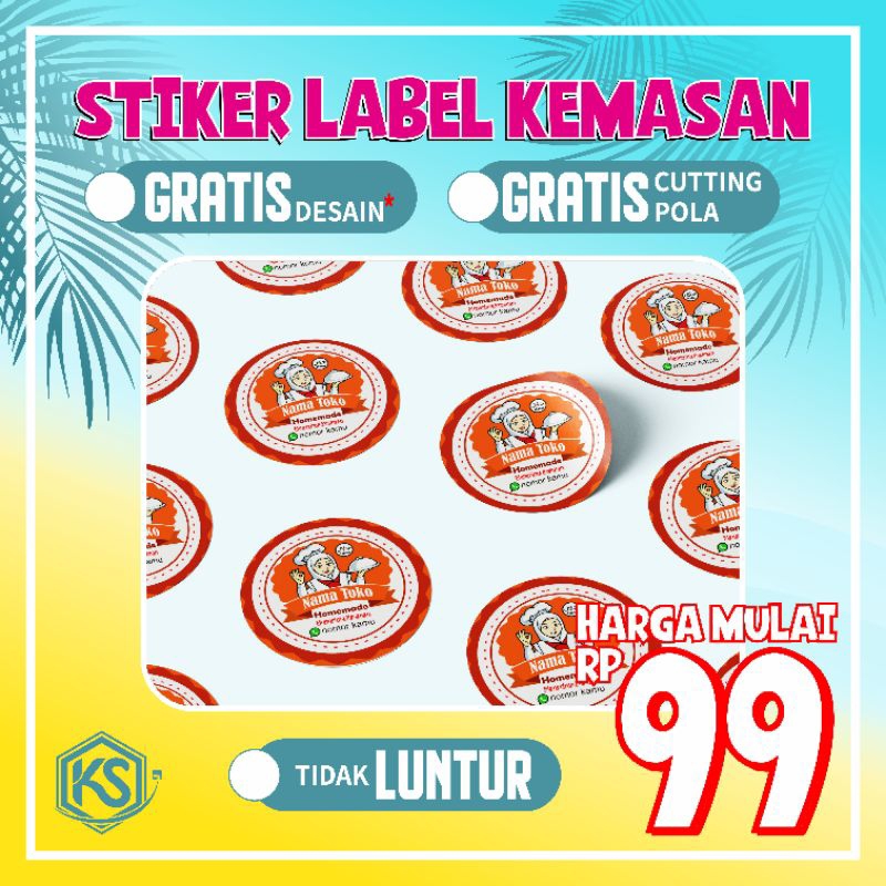 Jual Stiker Label Kemasan Makanan Minuman Catering - Free Cut sesuai ...