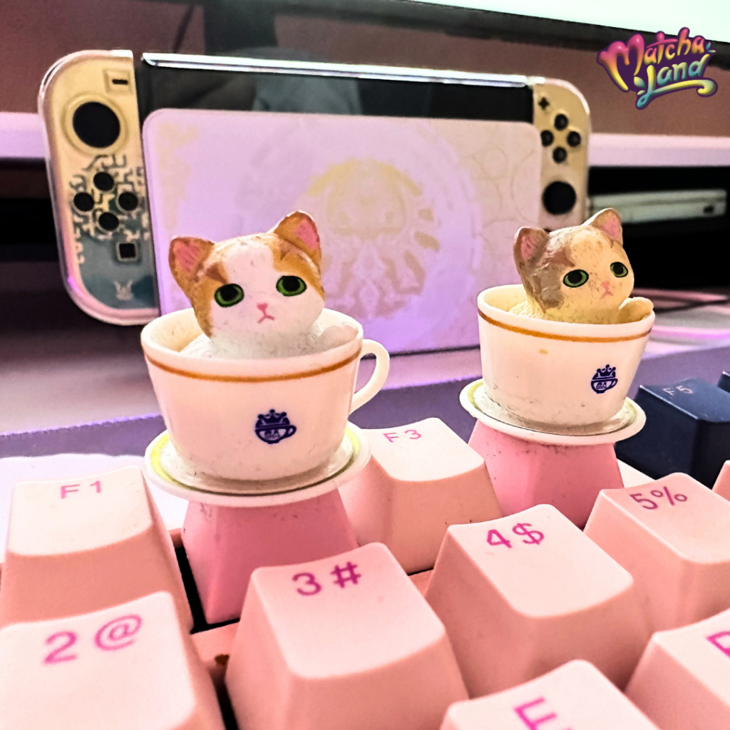 Jual Cat Teacup Keycaps Mechanical Keyboard, artisan custom keyboard ...