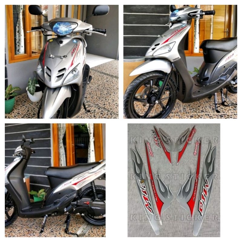Jual Striping Yamaha Mio Sporty Motif api warna Silver | Shopee Indonesia