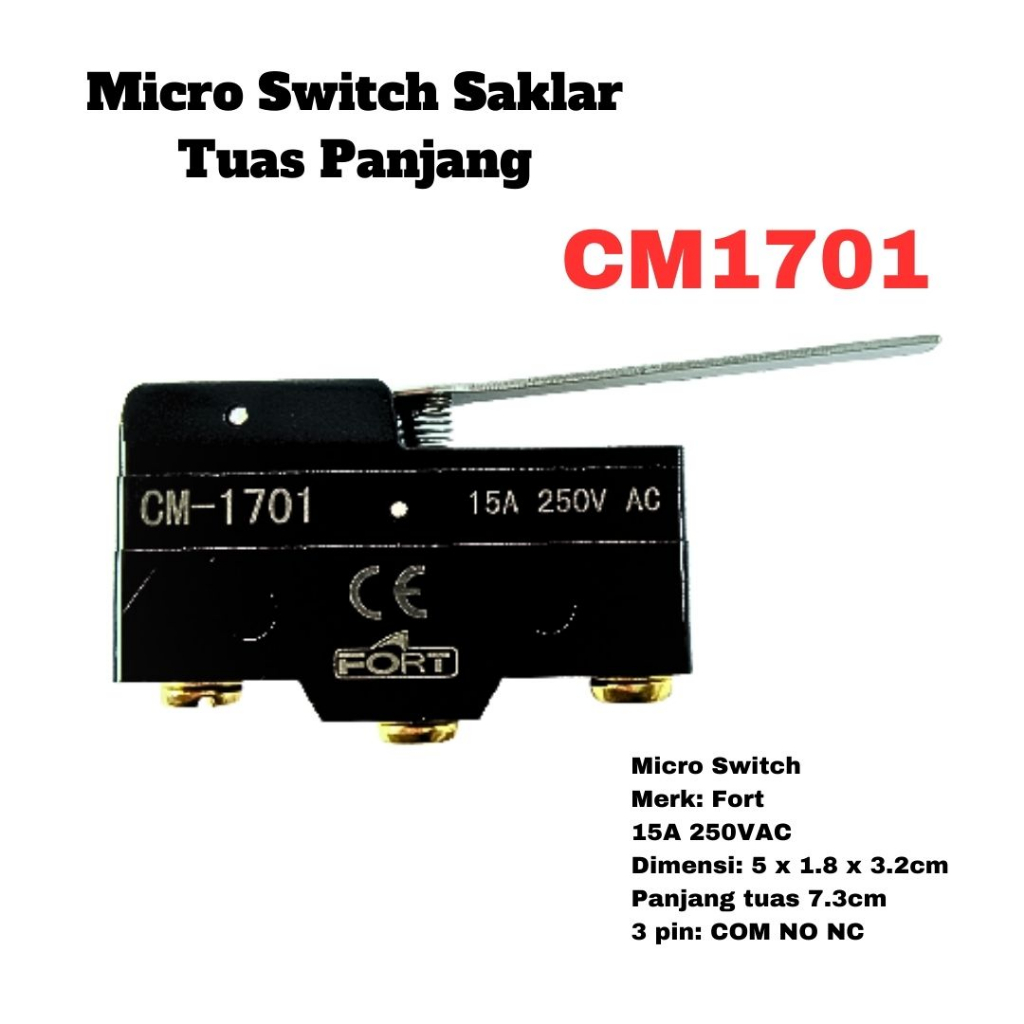 Jual Micro Switch Saklar Sensor Limit Switch Tuas Panjang CM1701 Fort | Shopee Indonesia