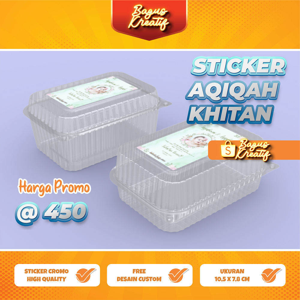 Jual STICKER AQIQAH / KELAHIRAN / KHITANAN / STICKER BOX NASI / STICKER ...