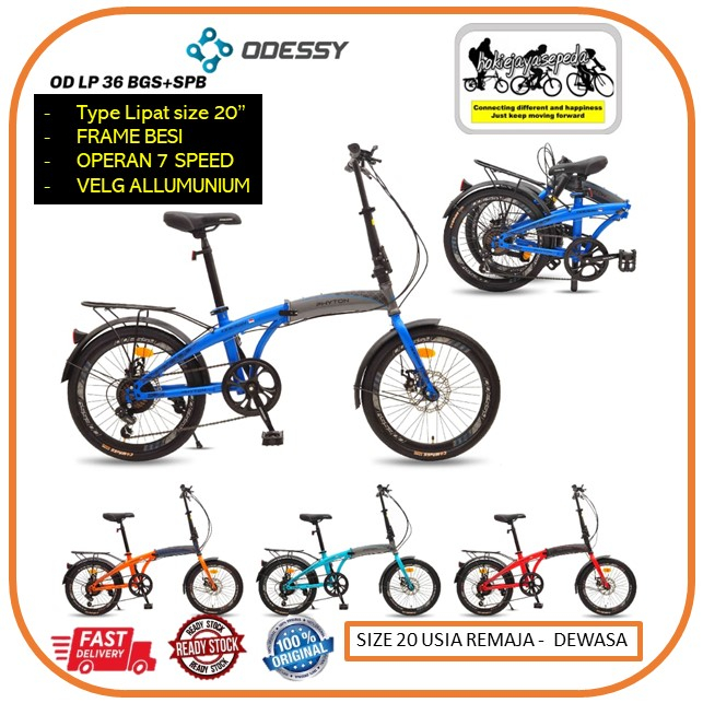 Jual Sepeda Lipat 16" - 20" ODESSY PHYTON 7 speed rem cakram dengan ...