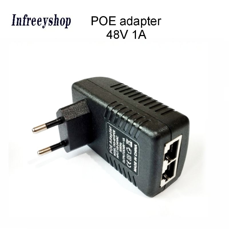 Jual ADAPTOR POE 2 UPLINK 48V1A FOR POE IP CAMERA GOOD QUALITY | Shopee ...