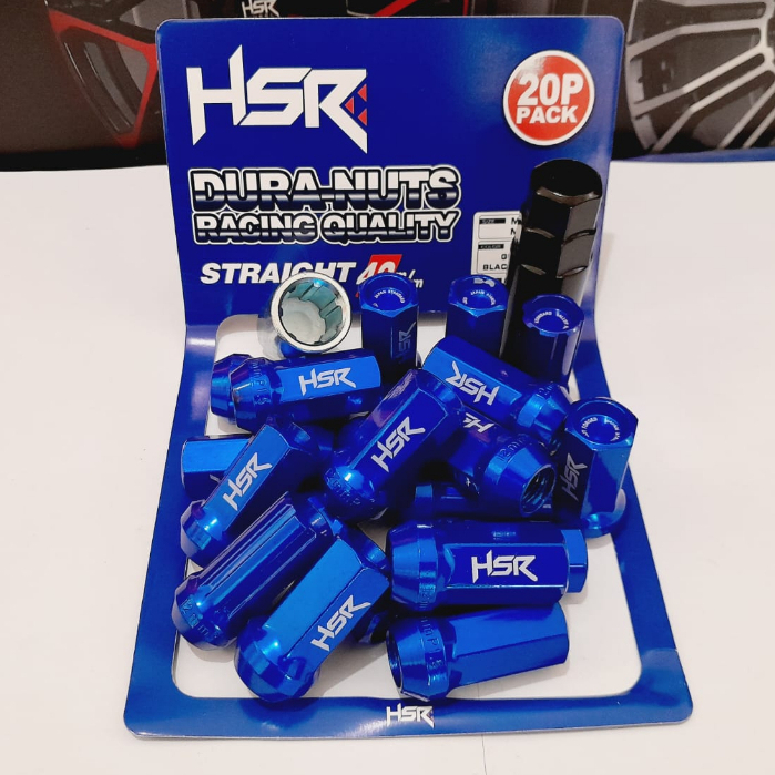 Jual Mur Roda Baut Roda Velg Racing DURA NUT HSR BLUE Drat 1,5 - Brio ...