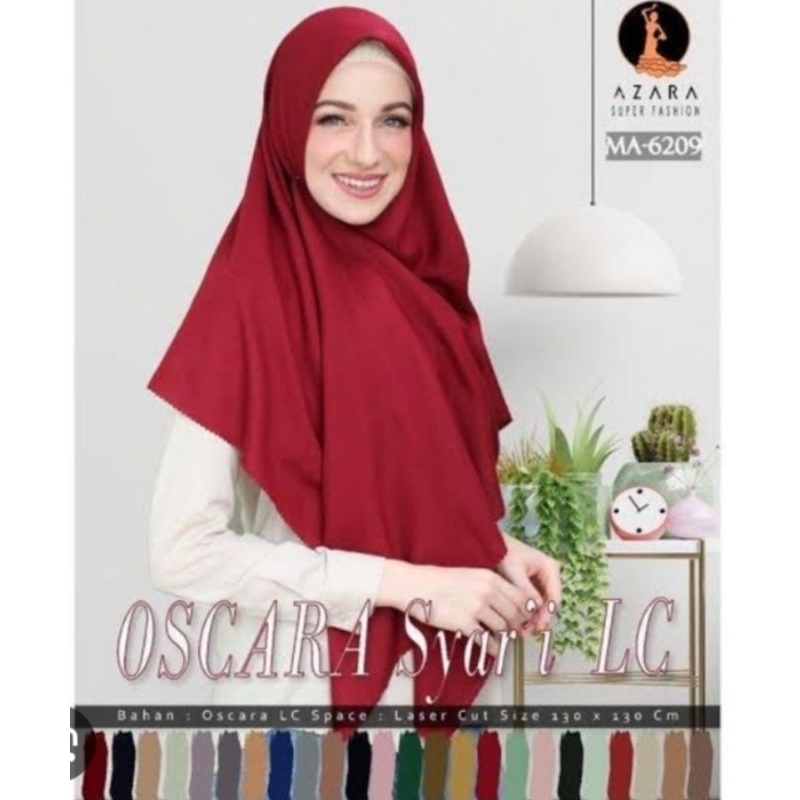 Jual Hijab Segiempat Azara Merah Maroon Jumbo laser cut ukuran 130x130 ...
