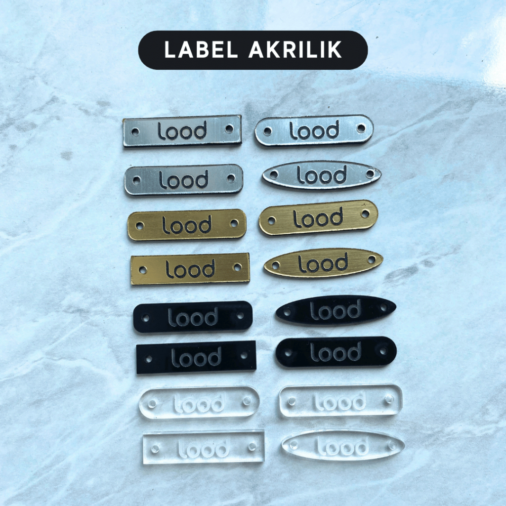 Jual LABEL AKRILIK LABEL JILBAB TERMURAH UKURAN 1X3CM WARNA SILVER DAN ...