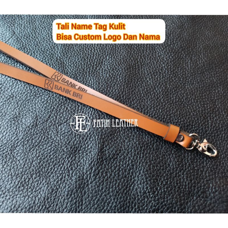 Jual Tali name tag kulit - Tali id card holder kulit custom tulisan ...