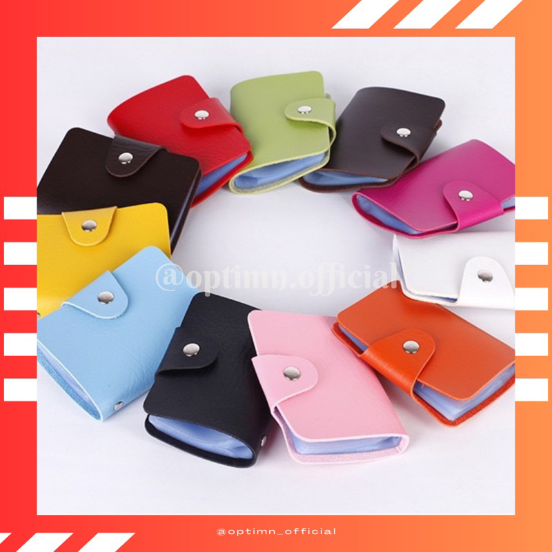 Jual DOMPET LOGAM MULIA | Dompet Kartu Kulit Warna Warni / 24 Kartu ...