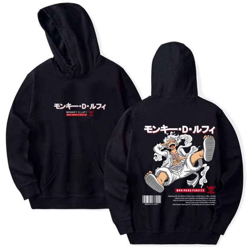 Jual Sweaters Hoodie ONEPIECE GEAR 5 / Hodie Hitam Teabal gramasi240 ...