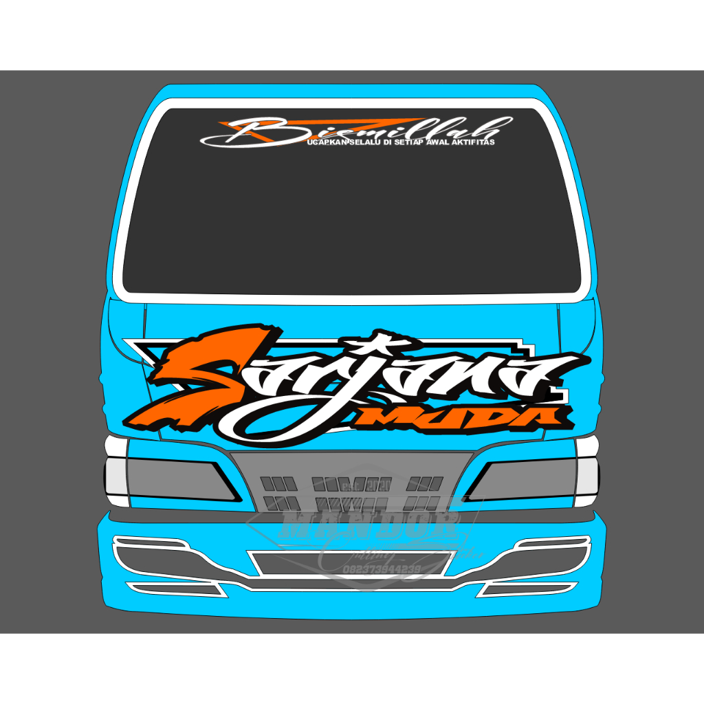 Jual stiker cabin elf macan sarjana muda stiker truk | Shopee Indonesia