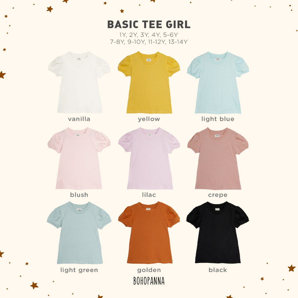Jual BOHOPANNA - BASIC TEE GIRL - Atasan Anak Perempuan | Shopee Indonesia