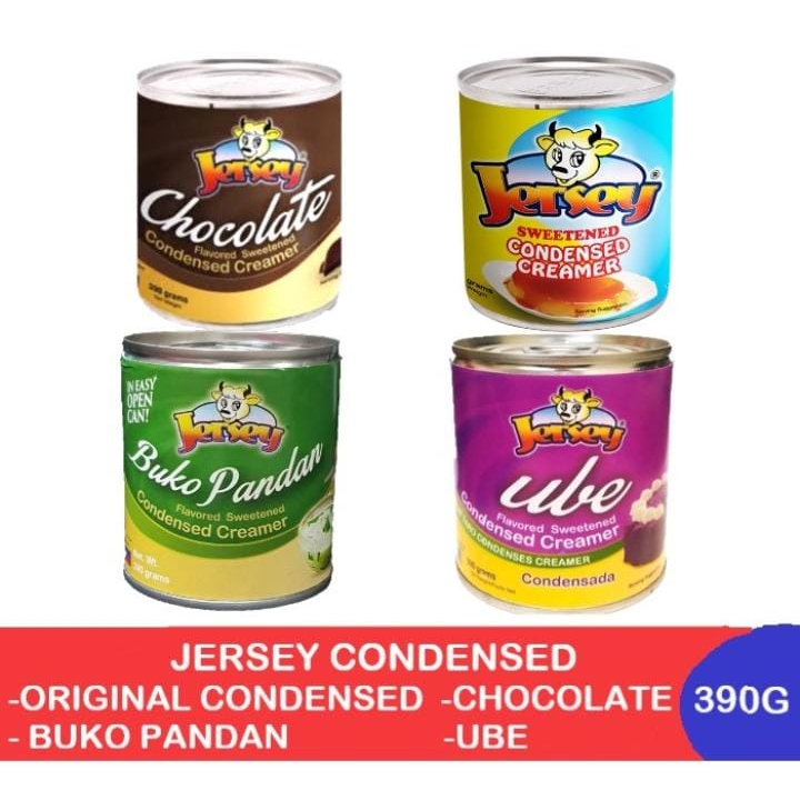 Jual JERSEY CONDENSED CREAMER/CHOCOLATE/UBE/BUKO PANDAN 390g | Shopee ...