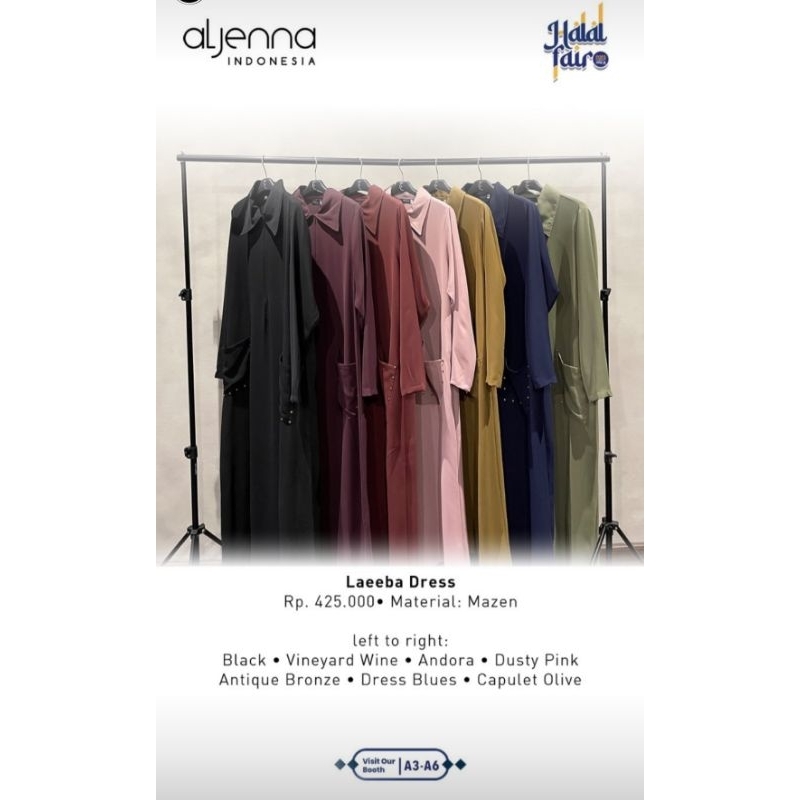 Jual Laeeba dress aljenna capulet olive L edisi Halal Fair | Shopee ...