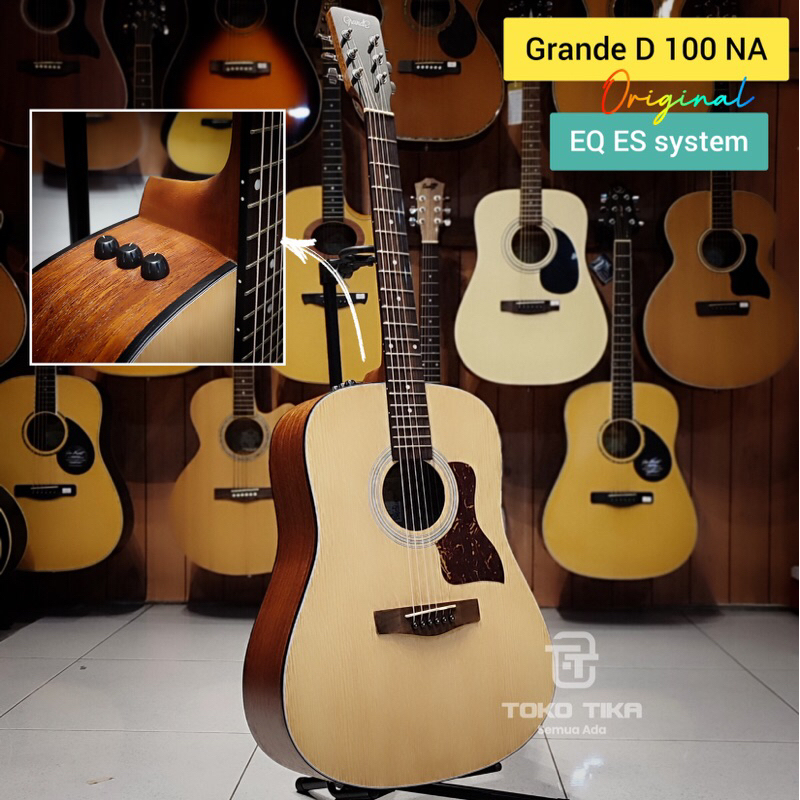 Jual Gitar Akustik Elektrik Original Grande D-100 NA ES System | Shopee ...