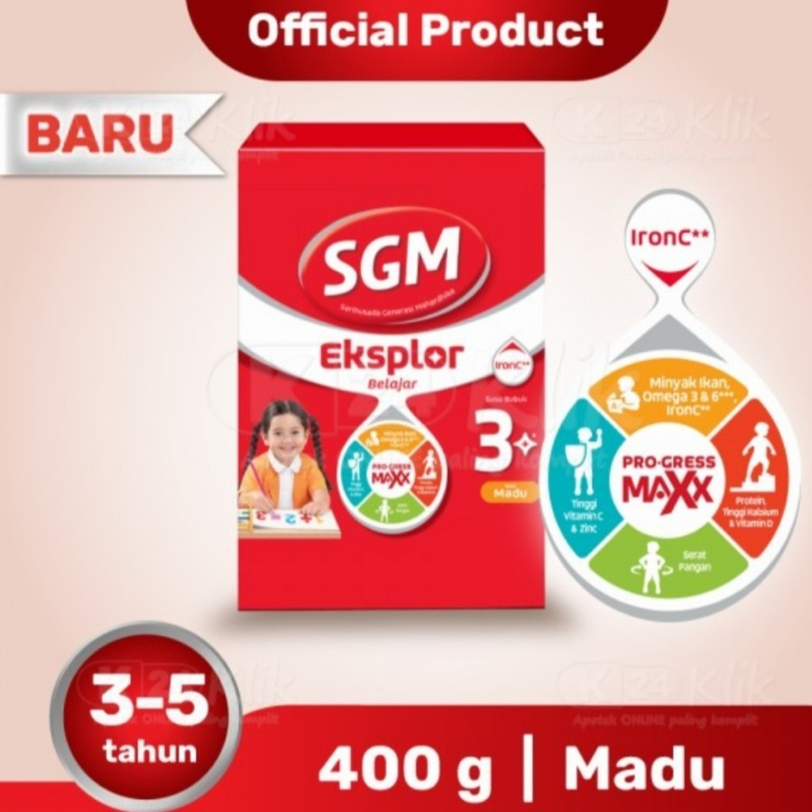 Jual SGM Eksplor 3 Plus Madu 400 g - Susu Pertumbuhan (3-5 Thn) | Shopee Indonesia