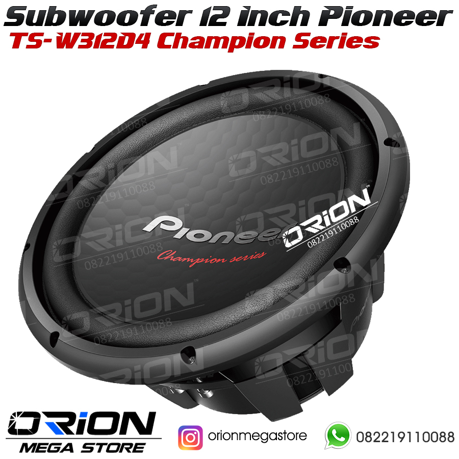 Jual Subwoofer 12 Inch Double Coil Pioneer TS-W312D4 Champion Series ...