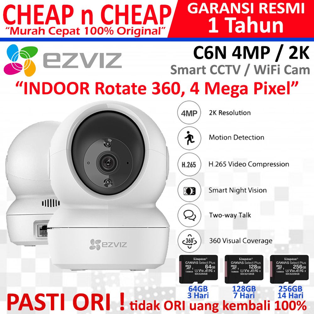 Jual Ezviz C6N 4MP 2K Rotate 360 - Smart CCTV Wifi Wireless Camera ...