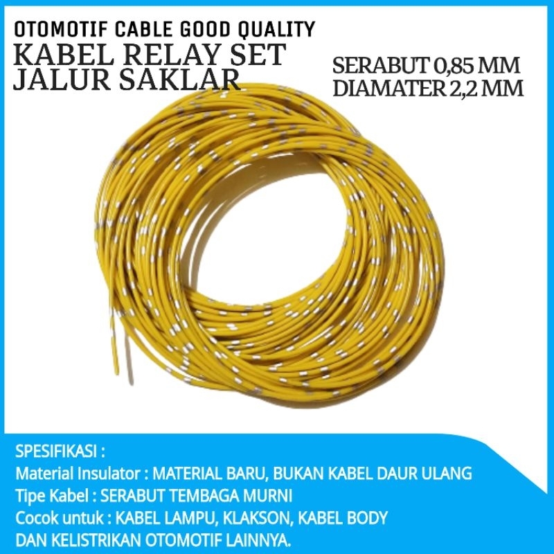 Jual KABEL KUNING PENGGANTI JALUR SAKLAR RELAY SET Harga 1 Meter ...