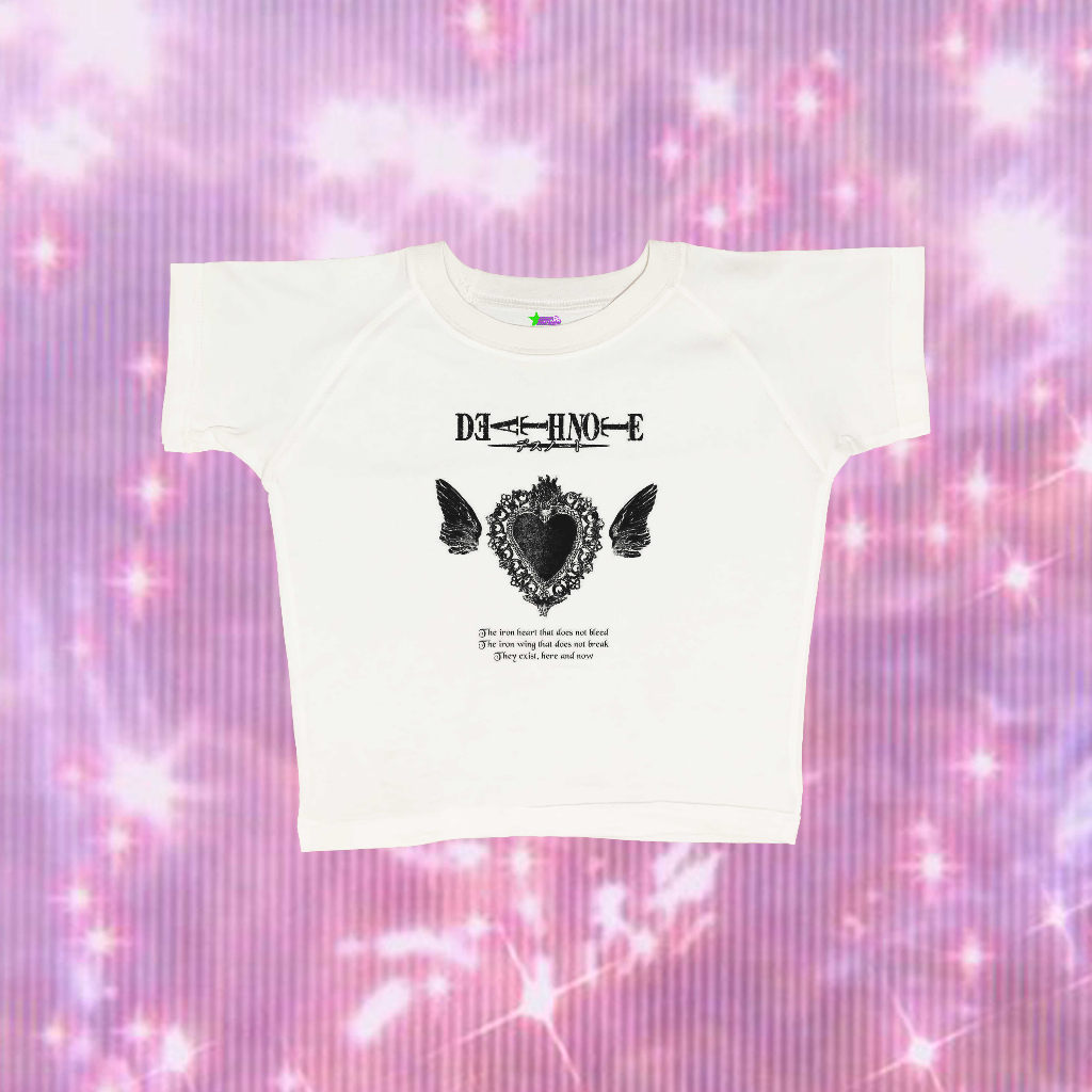 Jual crop top y2k death note baby tee | Shopee Indonesia