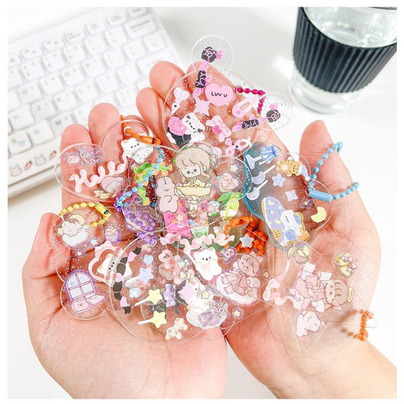 Jual Gantungan Kunci Akrilik Sticker Keychain Transparan Lucu | Shopee ...
