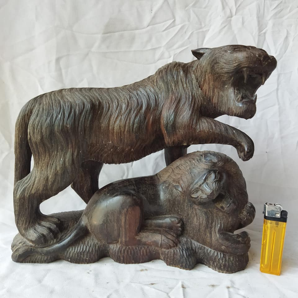 Jual Pajangan Vintage Patung Macan & Singa Kayu Keras | Shopee Indonesia