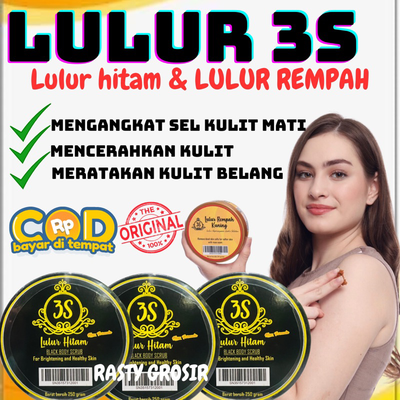 Jual lulur hitam 3s bpom/lulur rempah kuning 3s memutihkan kulit sejak ...