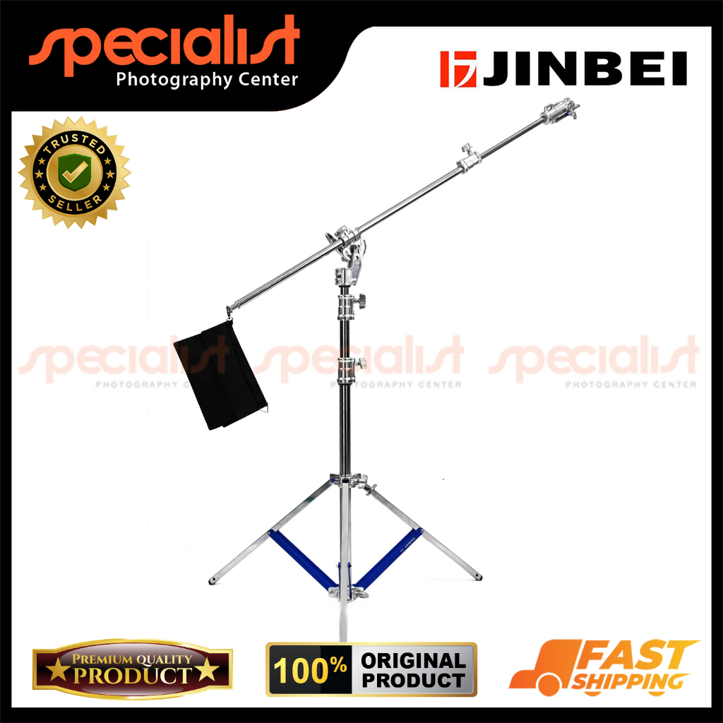 Jual Jinbei M8 2 in 1 Heavy Duty Stainless Steel Light Stand Boom ...