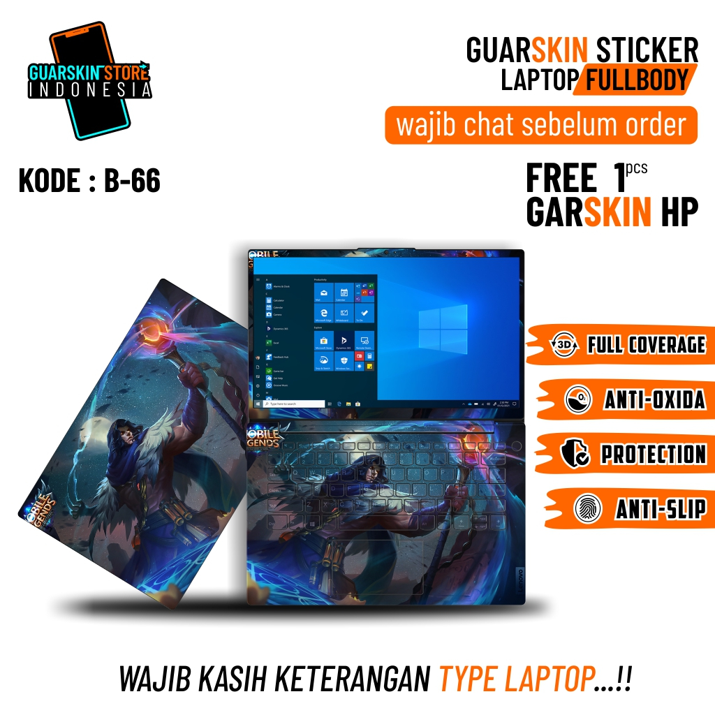 Jual Skin Protector Laptop Full Body Bisa Custom Gambar Kode B66-B70 ...