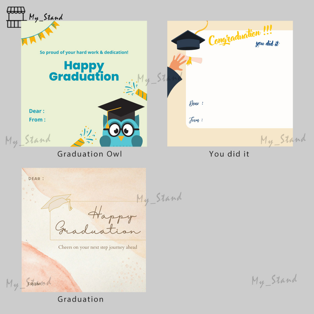 Jual Sticker & Kartu Ucapan KOTAK HAPPY GRADUATION 10x10 cm Greeting ...