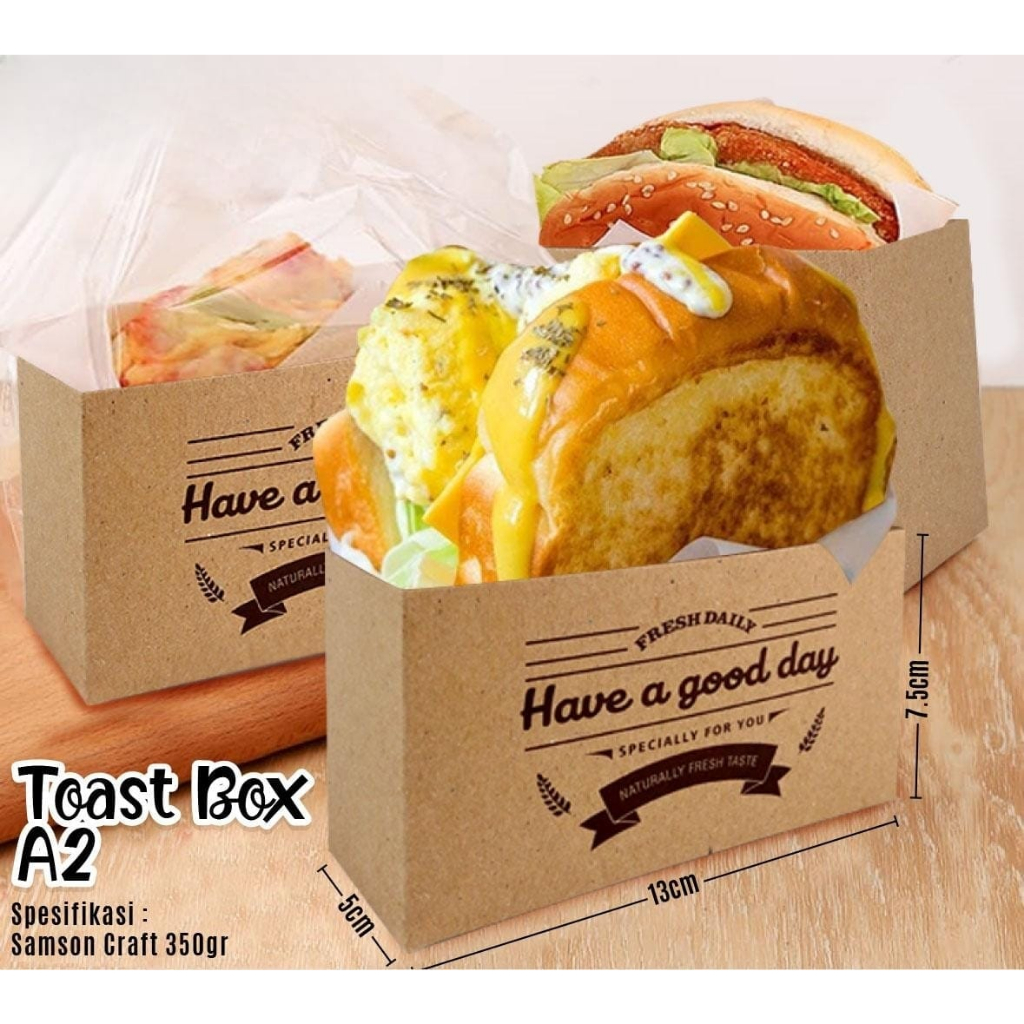 Jual Toast Box A2 | Kemasan Roti | Burger | Croissant (1 Pak 5 Pcs ...