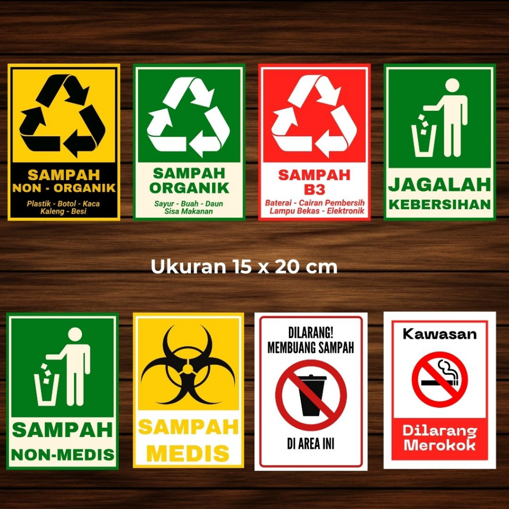Jual Cetak Stiker Label Tempat Sampah Vinyl Anti Air | Shopee Indonesia