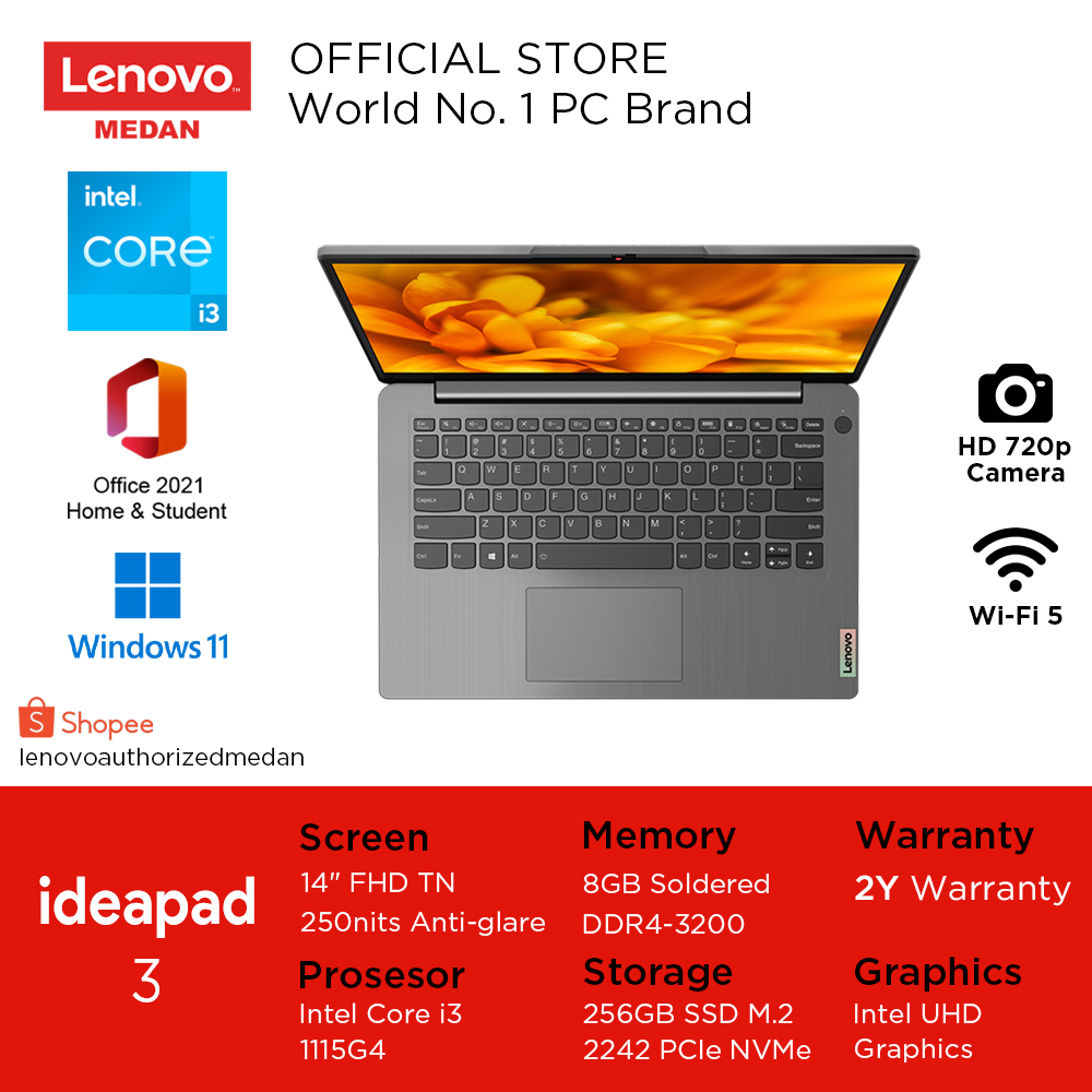 Jual Lenovo Ideapad 3i 14ITL6 HYID,J0ID, Ci3-1115G4/8GB/256GB/NoOdd ...