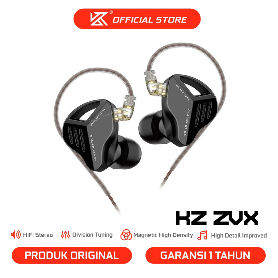 Jual [KZ Official Store] KZ ZVX with Mic Dynamic Earphone In Ear ...