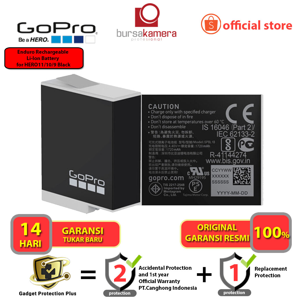 Jual GoPro Enduro Rechargeable Battery HERO10 HERO9 HERO11 Black ...