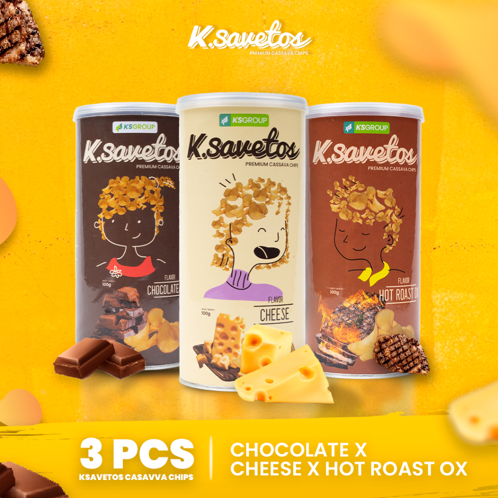 Jual K.Savetos Cemilan Keripik Singkong Mix Coklat x Cheese x Hot Roast ...